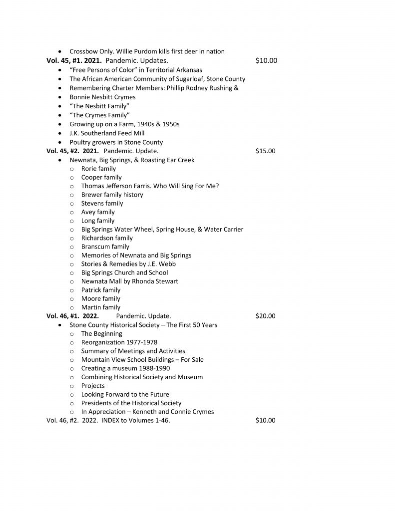 Publications – Stone County Historical Society